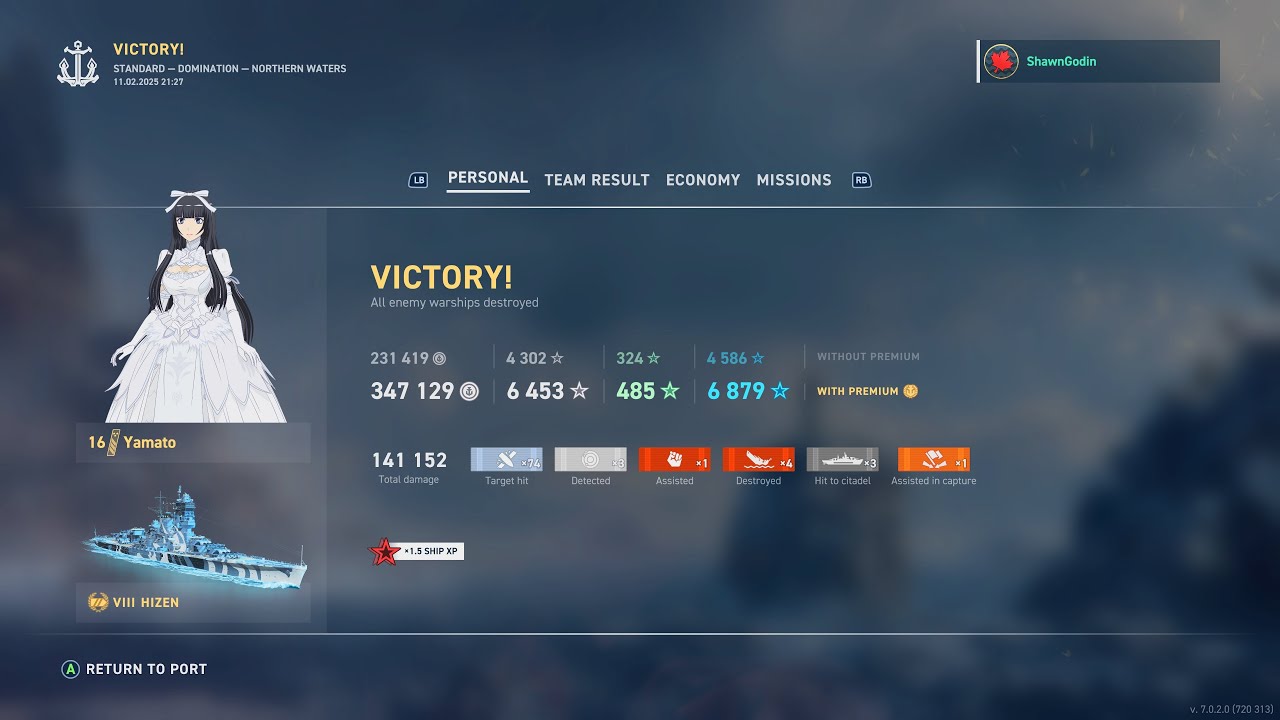 World of warships legends Hizen with arp Yamato - YouTube