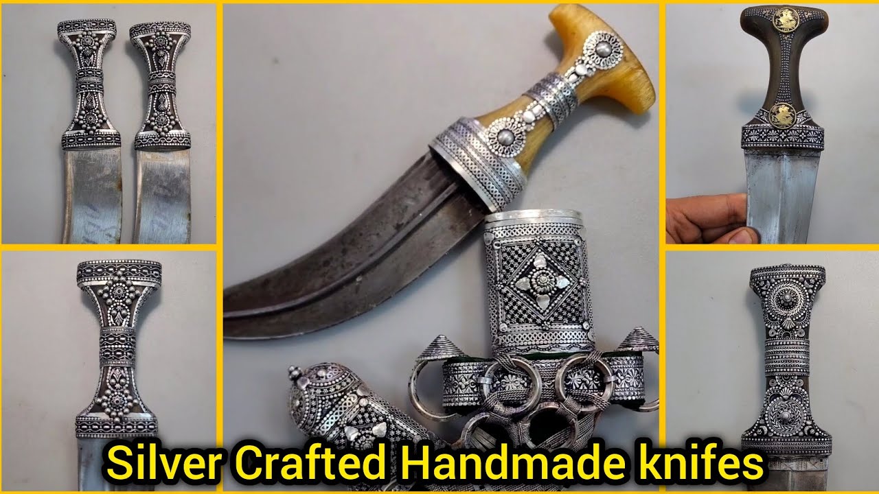 6 Beautiful Handmade Silver Arabian Knifes Masterpiece Craftsmanship ...