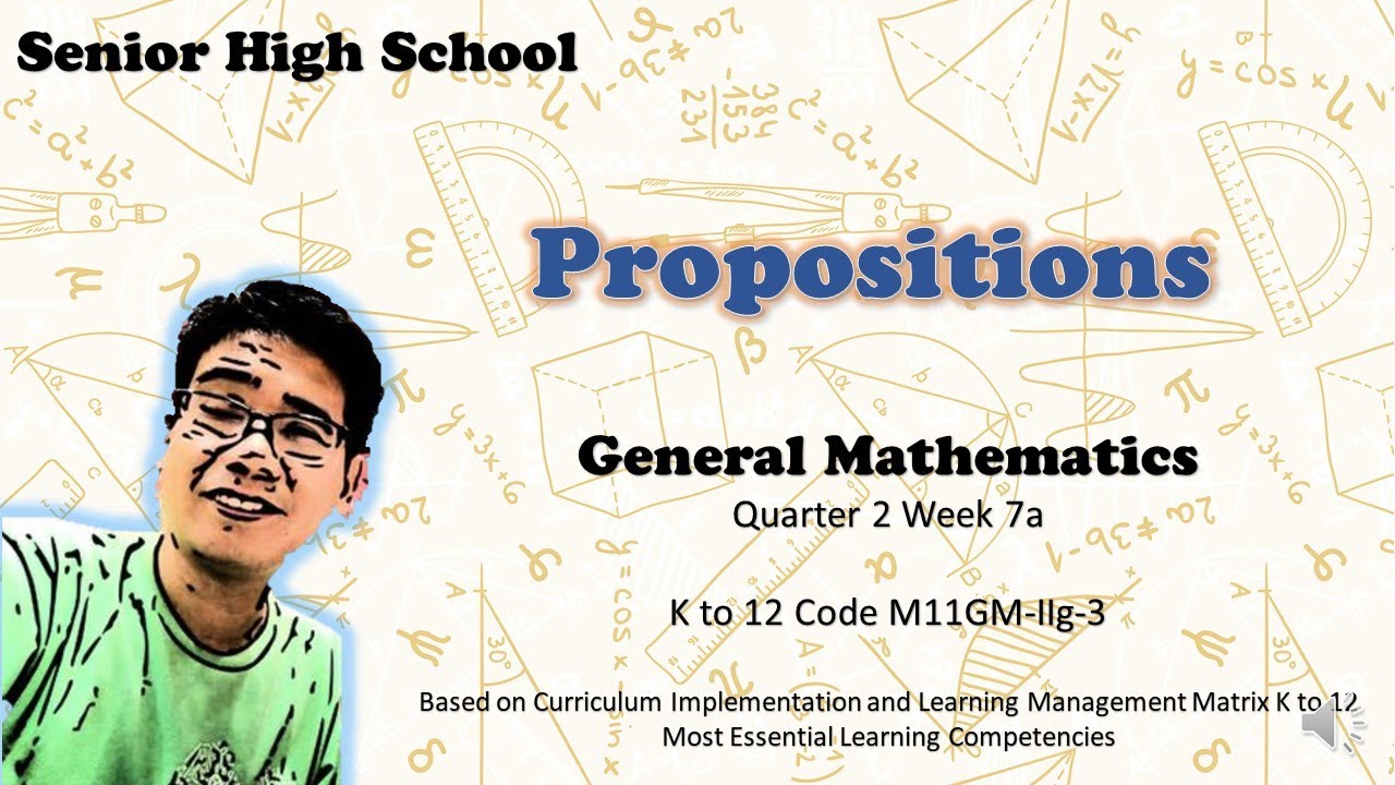 Propositions SHS General Mathematics Q2W7a - YouTube