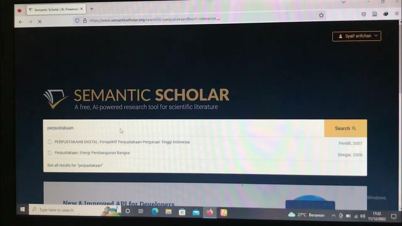 Tutorial menggunakan semantic scholar - YouTube