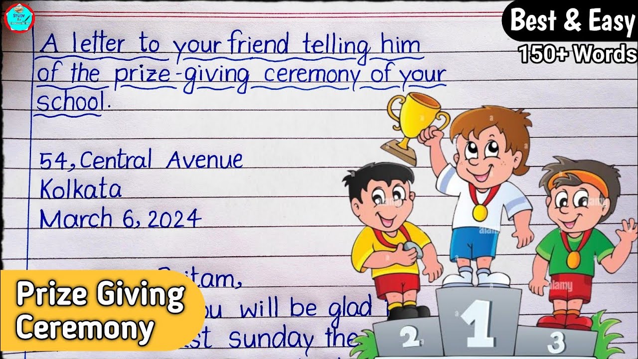 🏆 PRIZE Giving Ceremony Letter to Your Friend in English | Letter ...