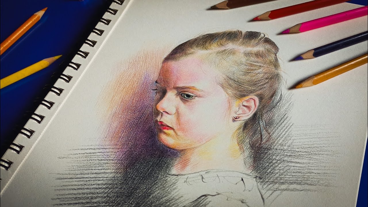 Colored Pencil Portrait Tutorial - Step by Step - YouTube