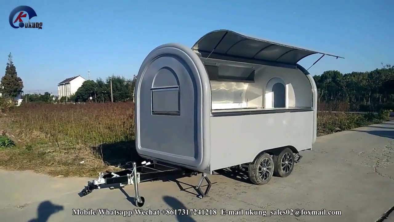 Chinese customized mobile food trailer, mobile kitchen FT-200 - YouTube