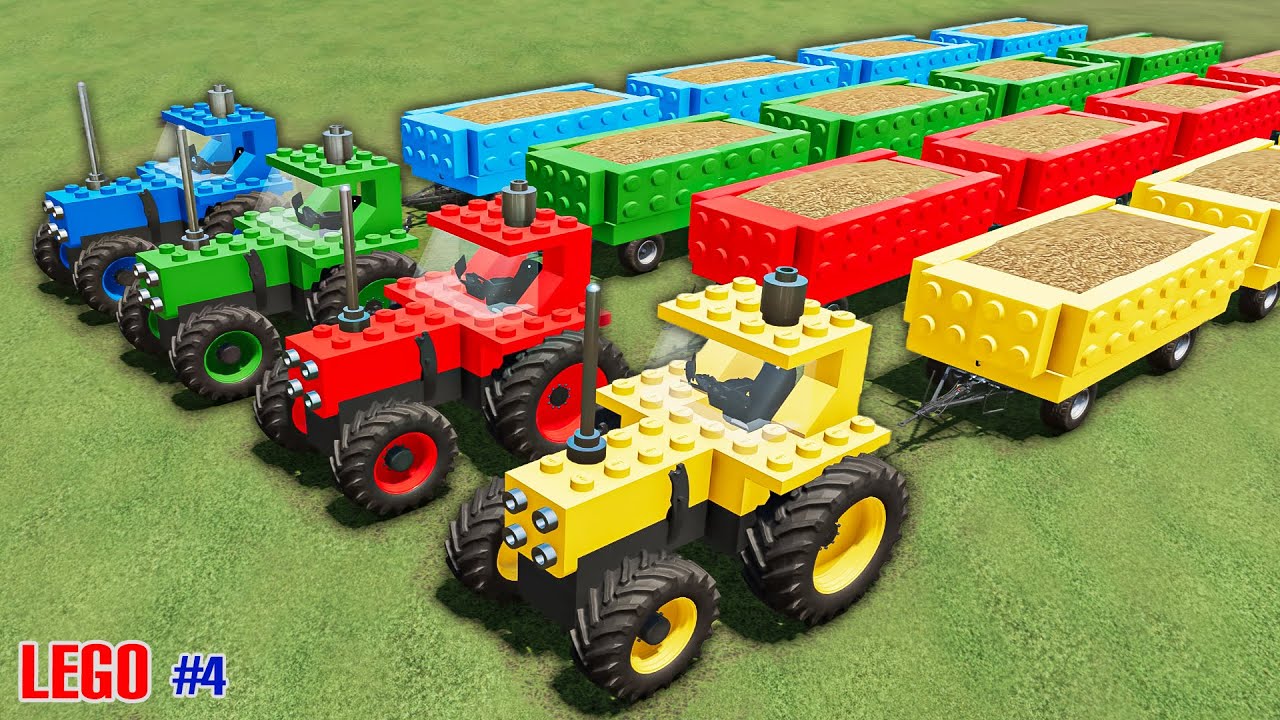 Lego Train Of Colors! Potato Harvest w/ LEGO Road Train! Load & Selling ...