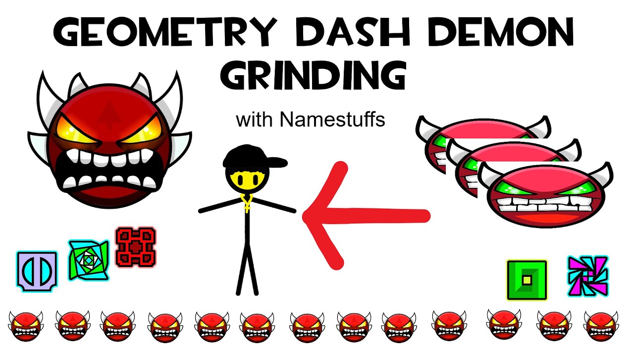 Geometry Dash Demon Grinding, In A Nutshell - YouTube