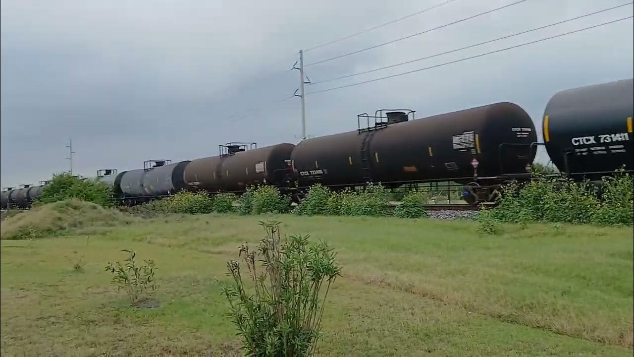 KCSM 4676 leading CP 8541 trailing eastbound empty tanker train in Robstown Texas - YouTube