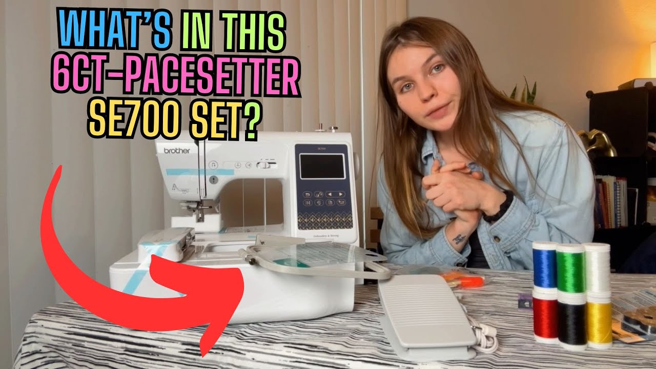 Brother SE700 Sewing and Embroidery Machine, 6-Piece Thread Set, 20 ...