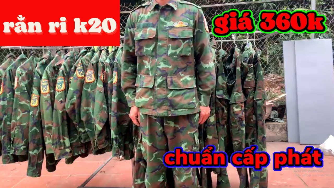 quần áo rằn ri k20 quân đội chuẩn cấp phát giá rẻ nhất cả nước - YouTube