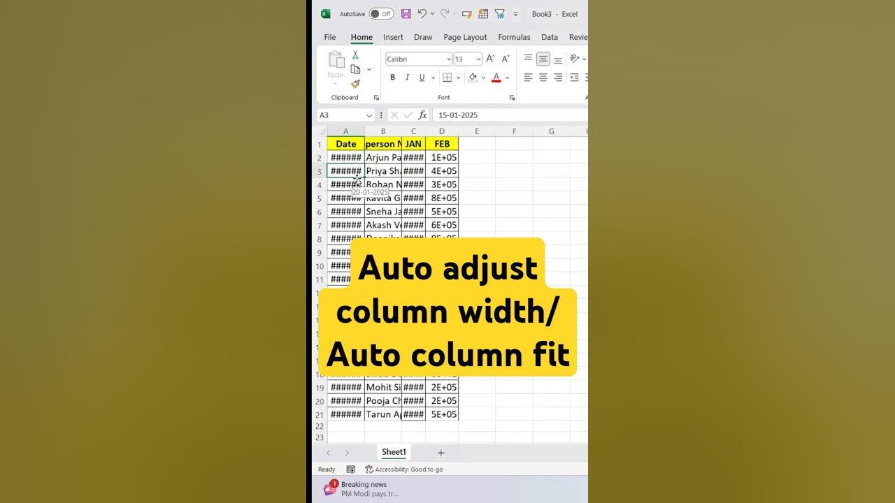 Auto Column Fit in Excel - Quick & Easy Tutorial #exceltips #ExcelAutoFit #exceltutorial # ...