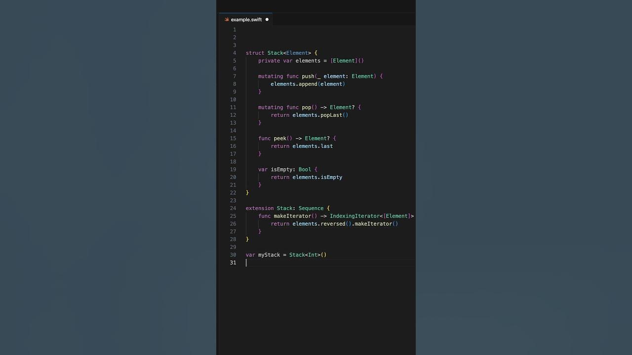 How to use Stack in Swift #programming #swiftcode - YouTube