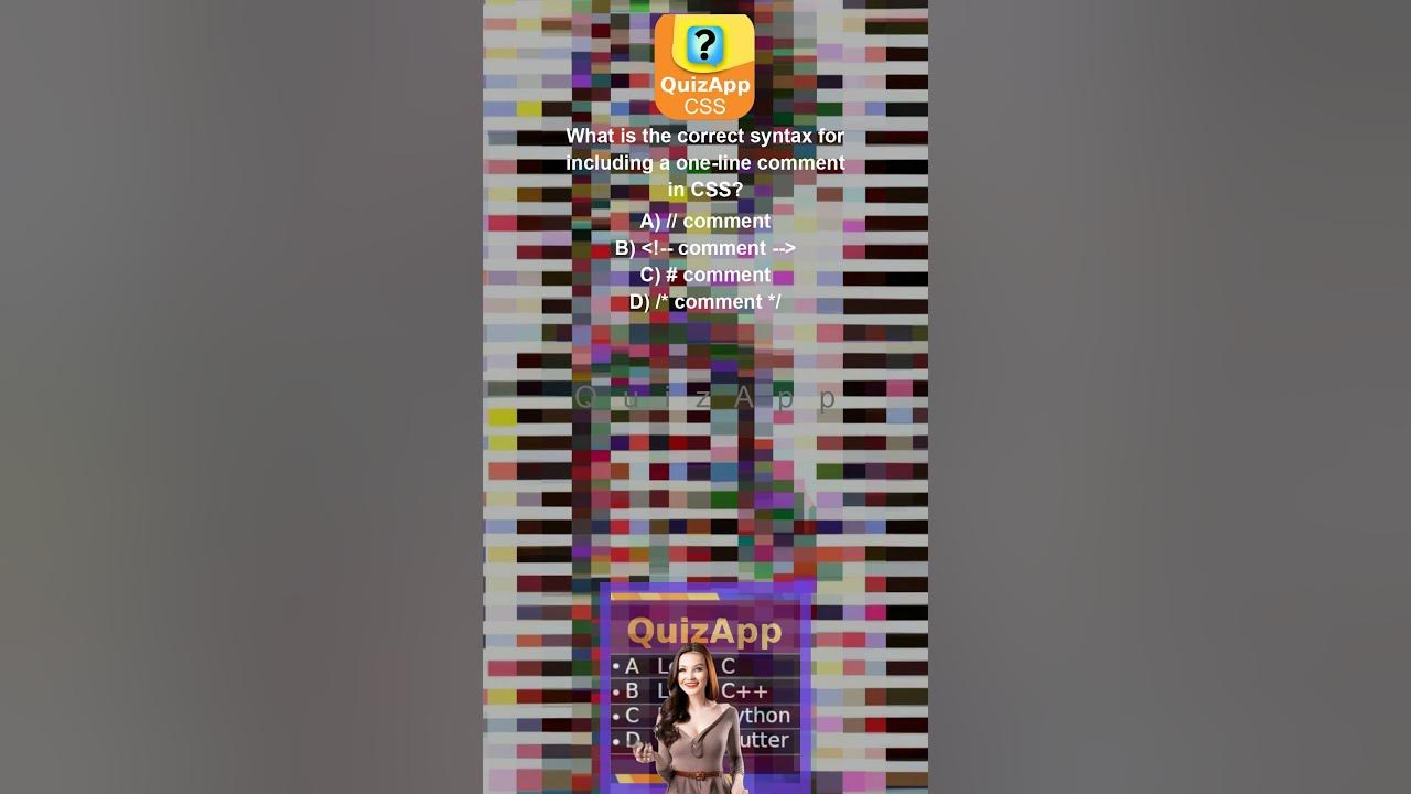 CSS What is the correct syntax for including a one line comment in CSS - YouTube