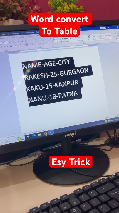 Word convert to table | Ms word new video #convert #table #formate ...