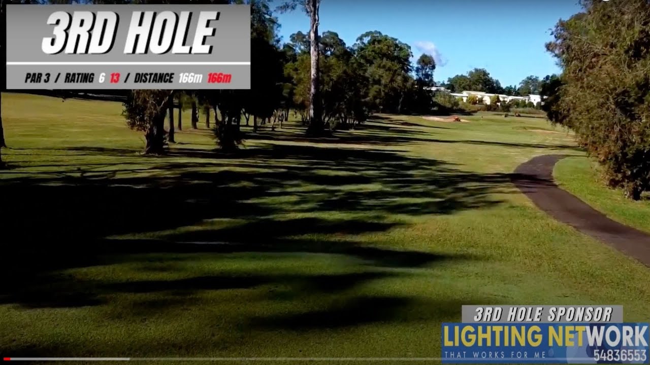 Gympie Golf Course 3rd hole flyover - YouTube
