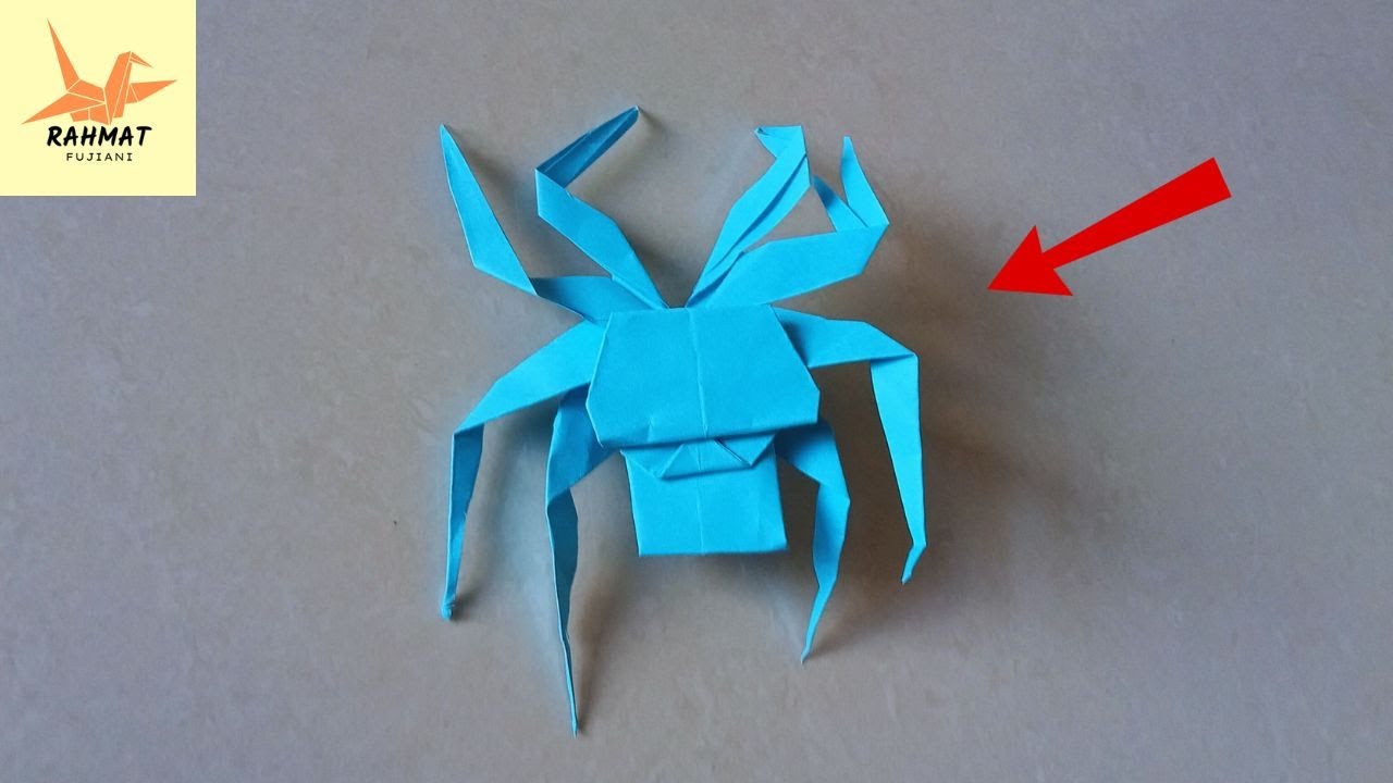 cara membuat laba laba dari kertas origami , origami spider - YouTube