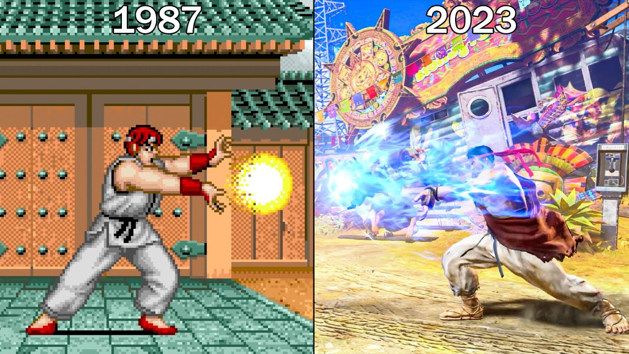 Ryu "Hadoken" Evolution - Street Fighter 1-6 (1987-2023) 4K - YouTube