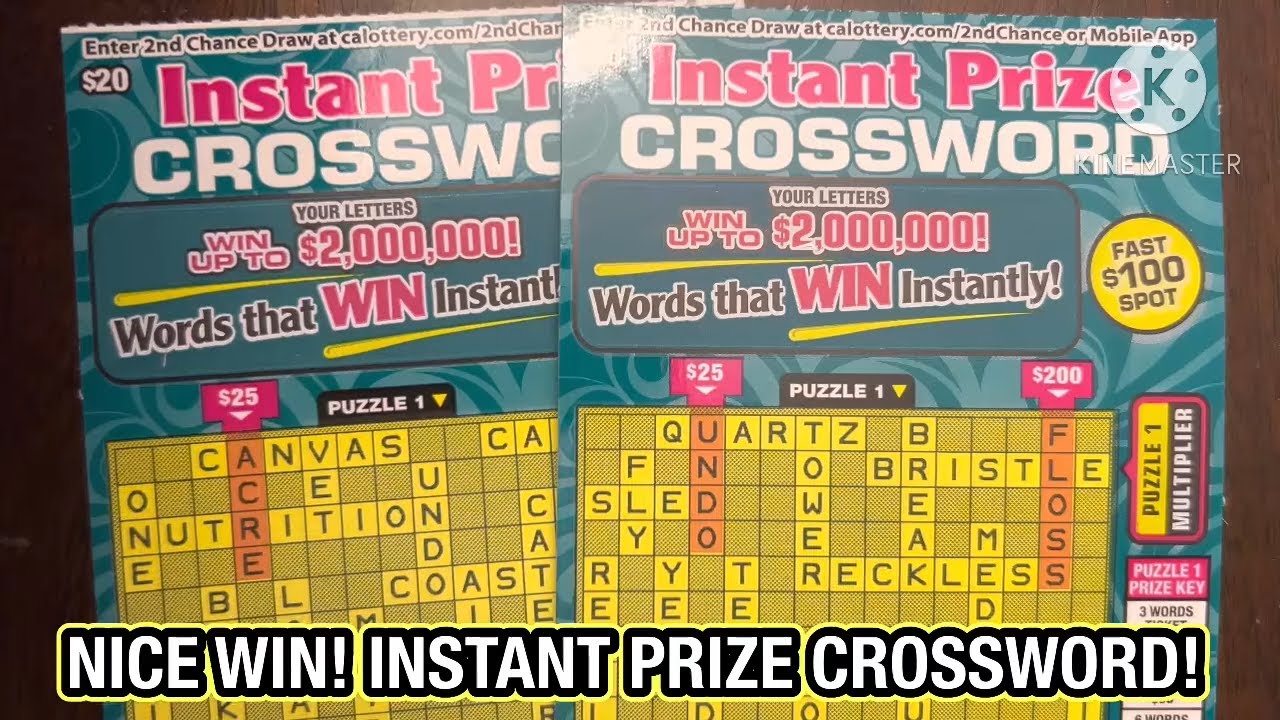 NICE WIN! INSTANT PRIZE CROSSWORD! CA Scratchers - YouTube