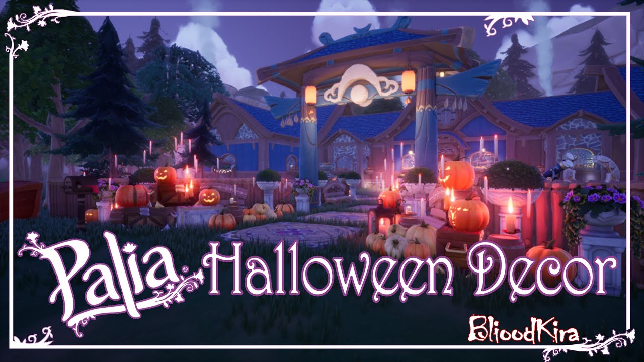Decorating my plot Entrance for Halloween in Palia - YouTube