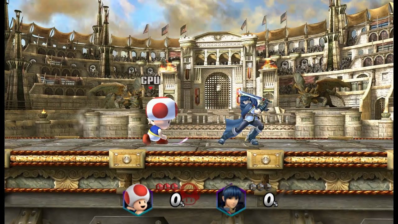 Super Smash Bros™ Brawl - God Mode Toad vs Marth 3 Rounds - YouTube