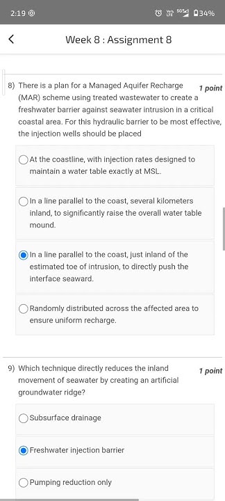 NPTEL Course 2025 | Week 8 Assignment 8 | SUSTAINABLE GROUNDWATER MANAGEMENT | Sureshot Answer ...