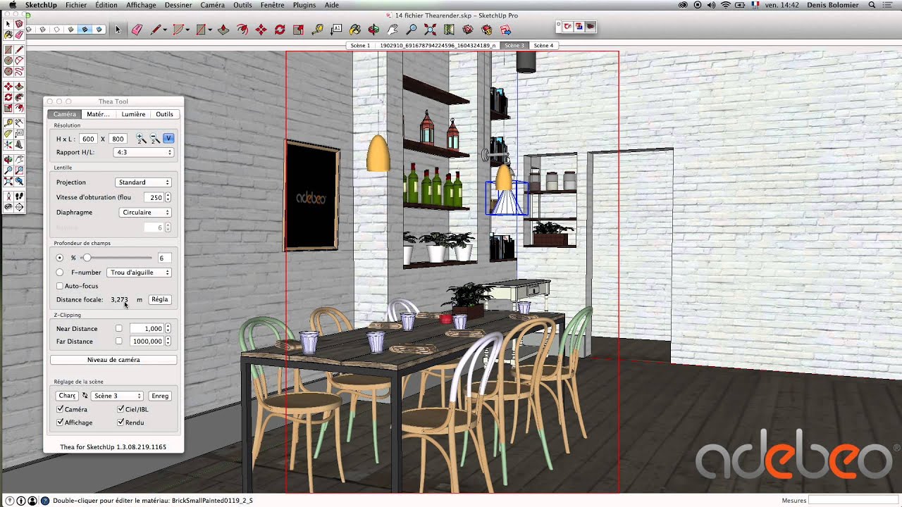 Tuto thearender pour sketchup #7 réglage de la camera - YouTube