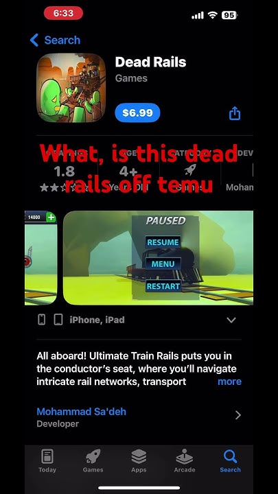 Temu dead rails ahh game - YouTube