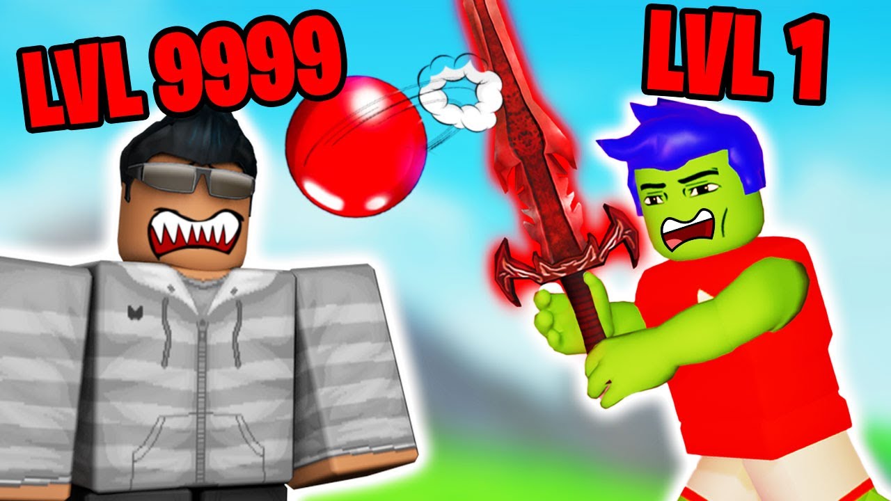 LVL 1 vs. LVL 9999 in ROBLOX BLADE BALL - YouTube