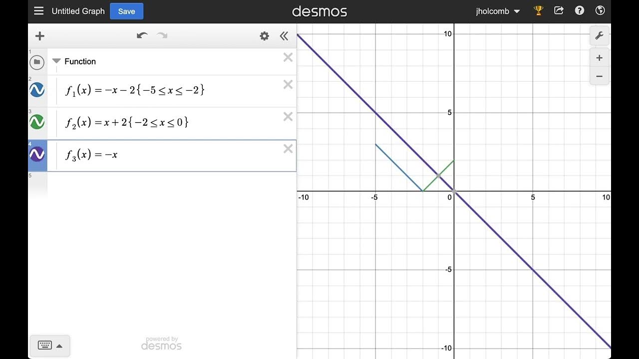 How to make a piecewise function using Desmos - YouTube