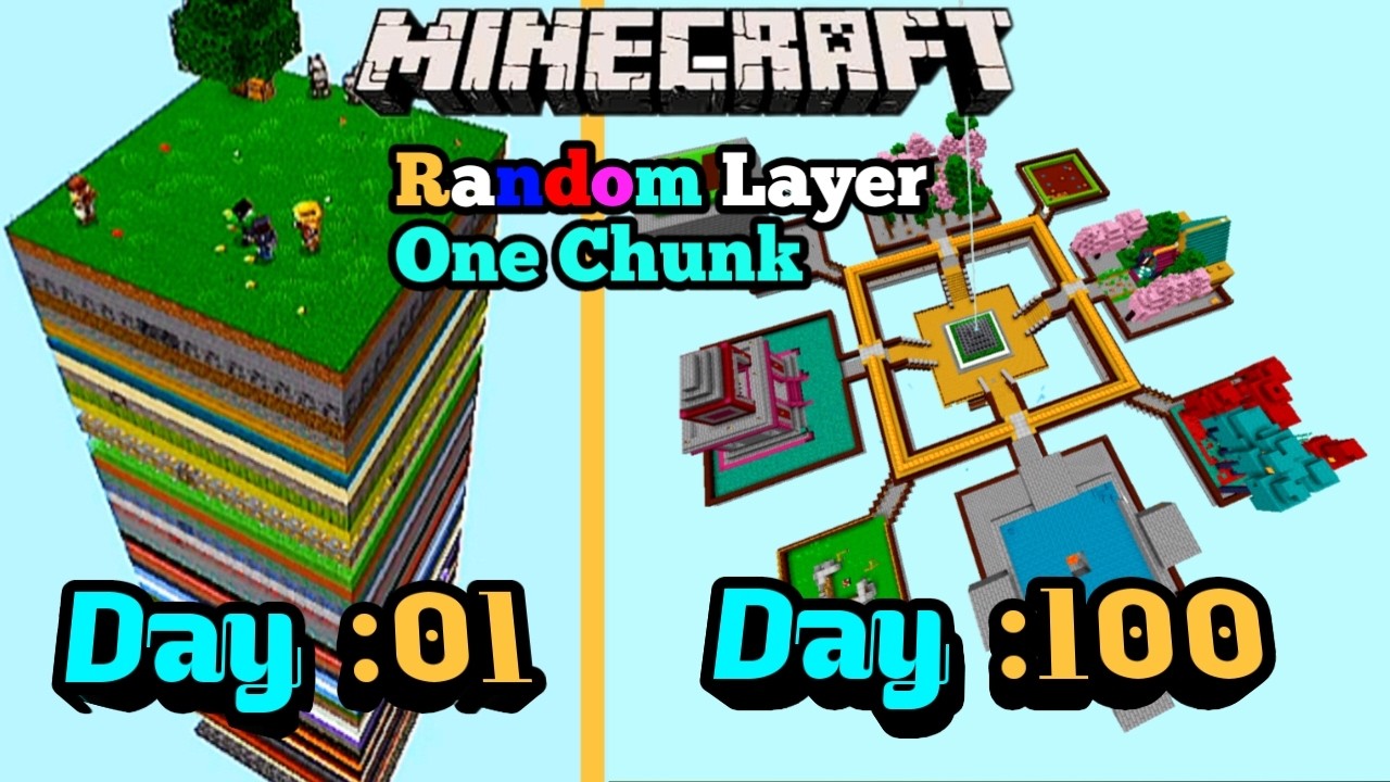 I Survived 100 Days in on Random Layer One Chunk! |Trio challenge ...