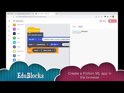 Machine Learning for Kids with EduBlocks - YouTube