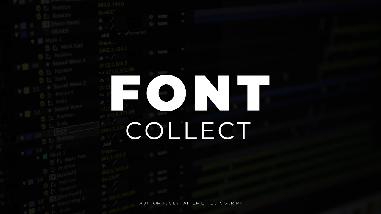 Font Collect | Author Tools | After Effects Script - YouTube