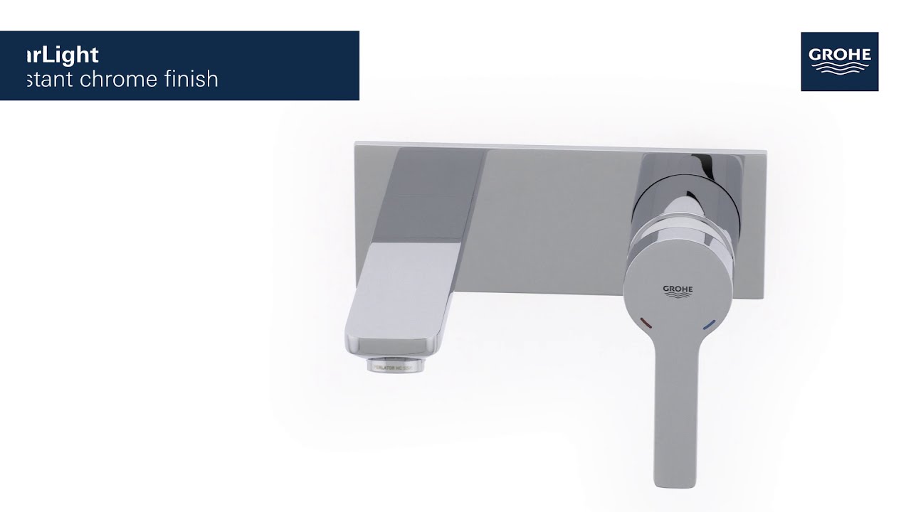 Grohe Lineare wall mounted basin mixer 19409001 - YouTube
