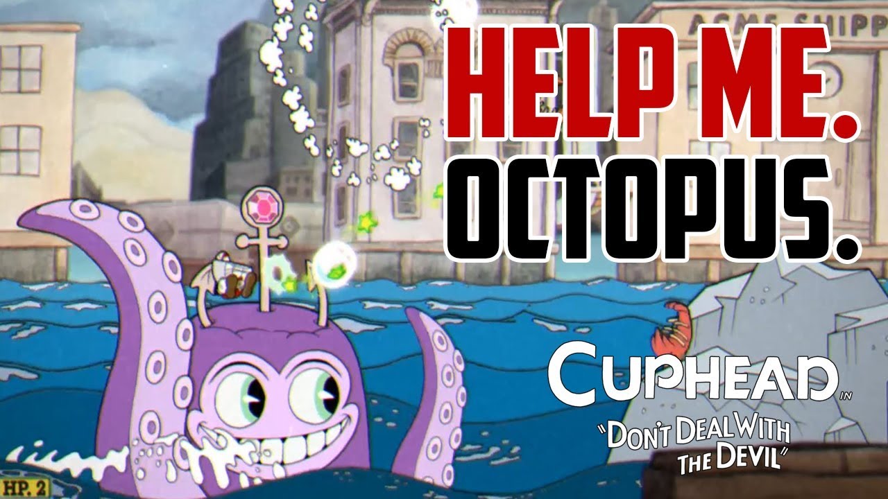 Cuphead : How to Get Past Octopus in Perilous Piers Ocean Stage - YouTube