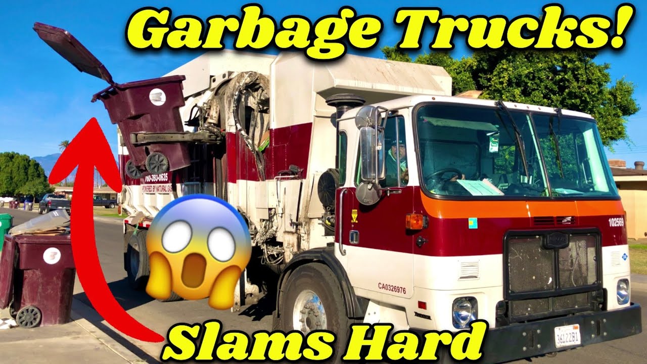 Ultimate Garbage Truck Compilation: Slamming Trash Bins & Big Trucks in ...
