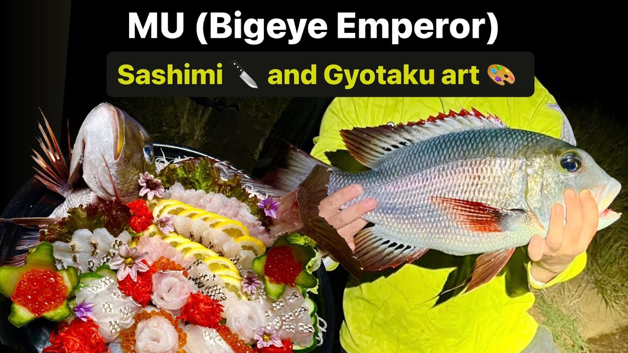 Night fishing for MU in HAWAII | Epic sashimi display and Gyotaku fish ...