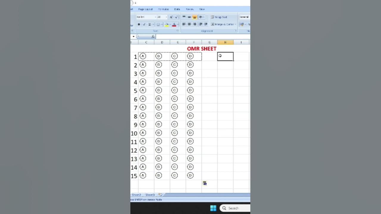 OMR SHEET IN EXCEL - YouTube