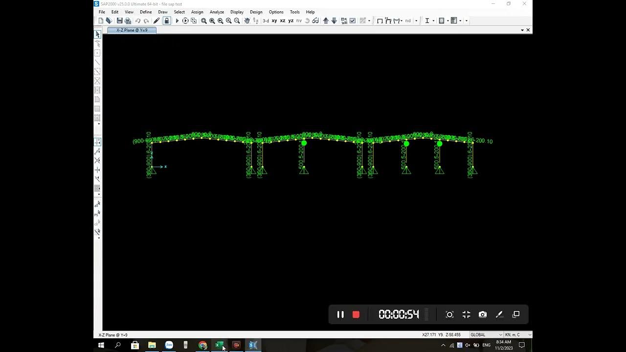 API Sap2000 Create Building Frame with entire load ang tool - YouTube