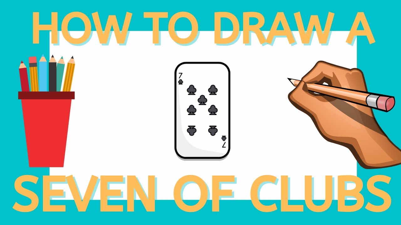How to draw a Seven of Clubs step by step - YouTube