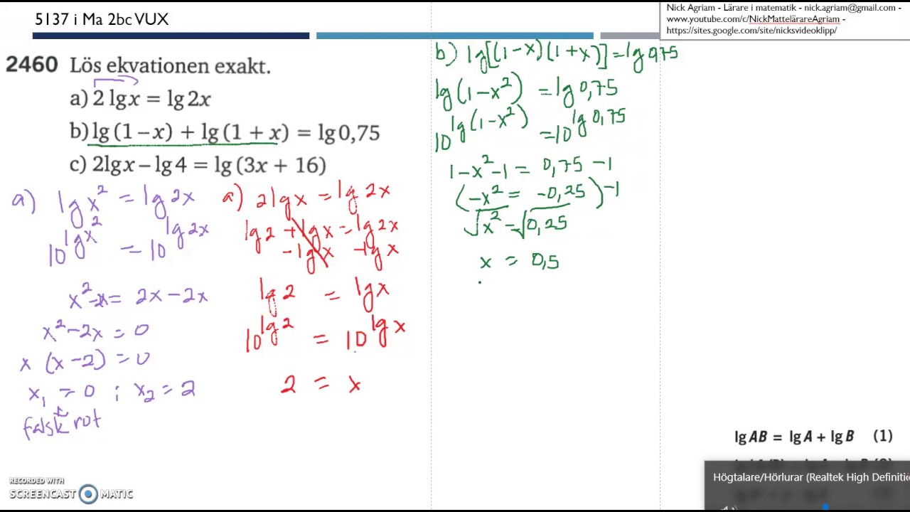 Matematik 5000 Ma 2c Kapitel 2 Exponentialfunktioner och logaritmer ...