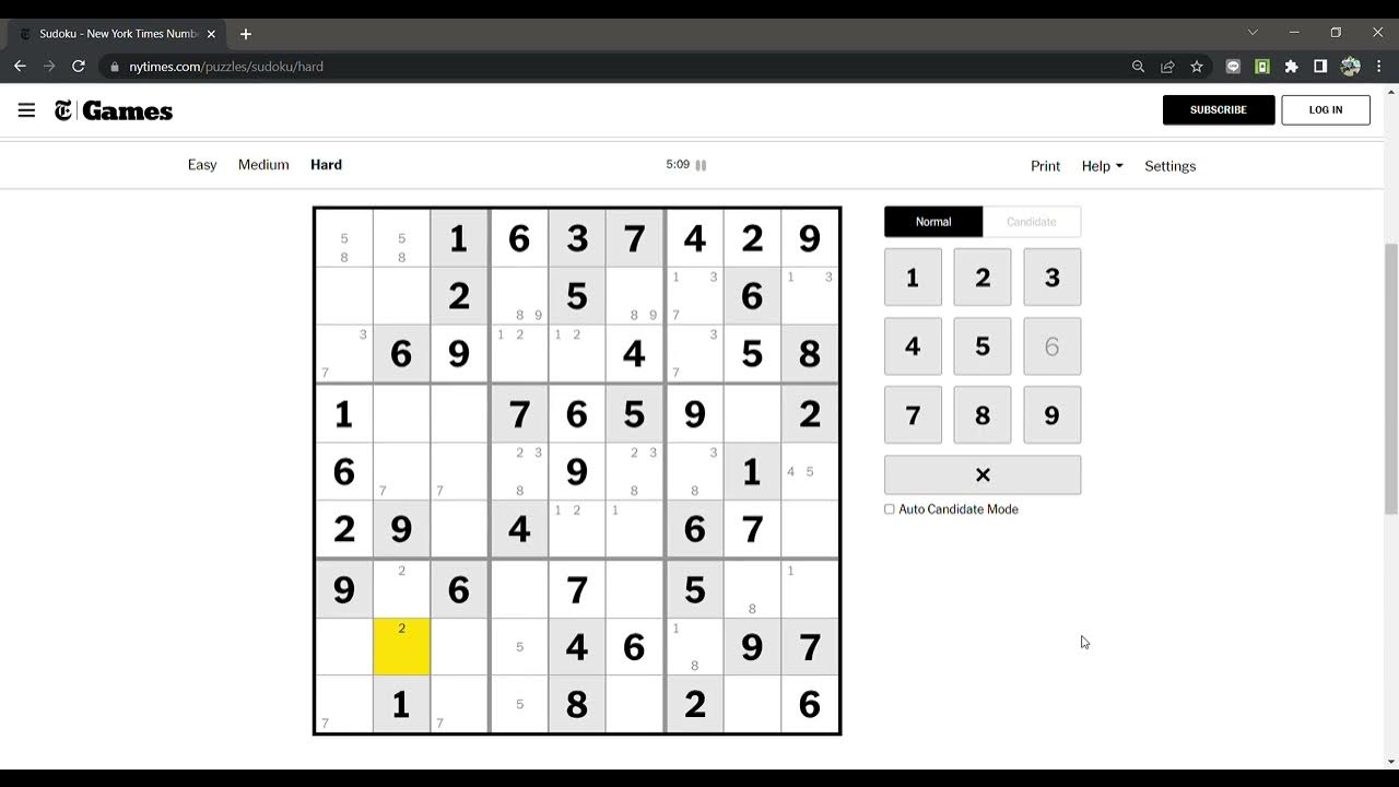 NY Times Sudoku - Hard, 17 April 2022, Raw - YouTube