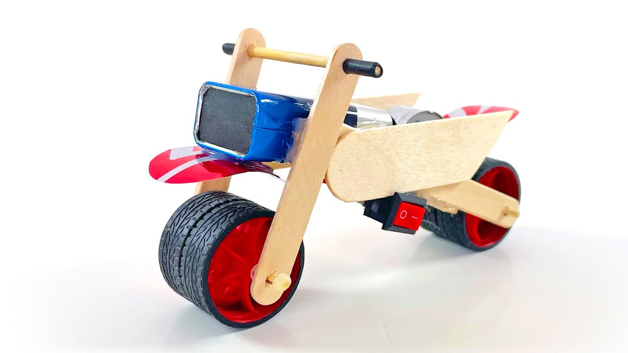 Popsicle Motorcycle, Take Off!! | Crafts | DIY | Popsicle Sticks ...