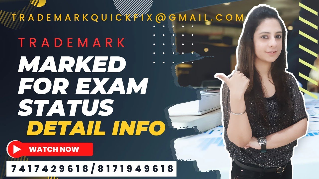 TRADEMARK MARK FOR EXAM STATUS|#trademark |#trademarkobjection \# ...
