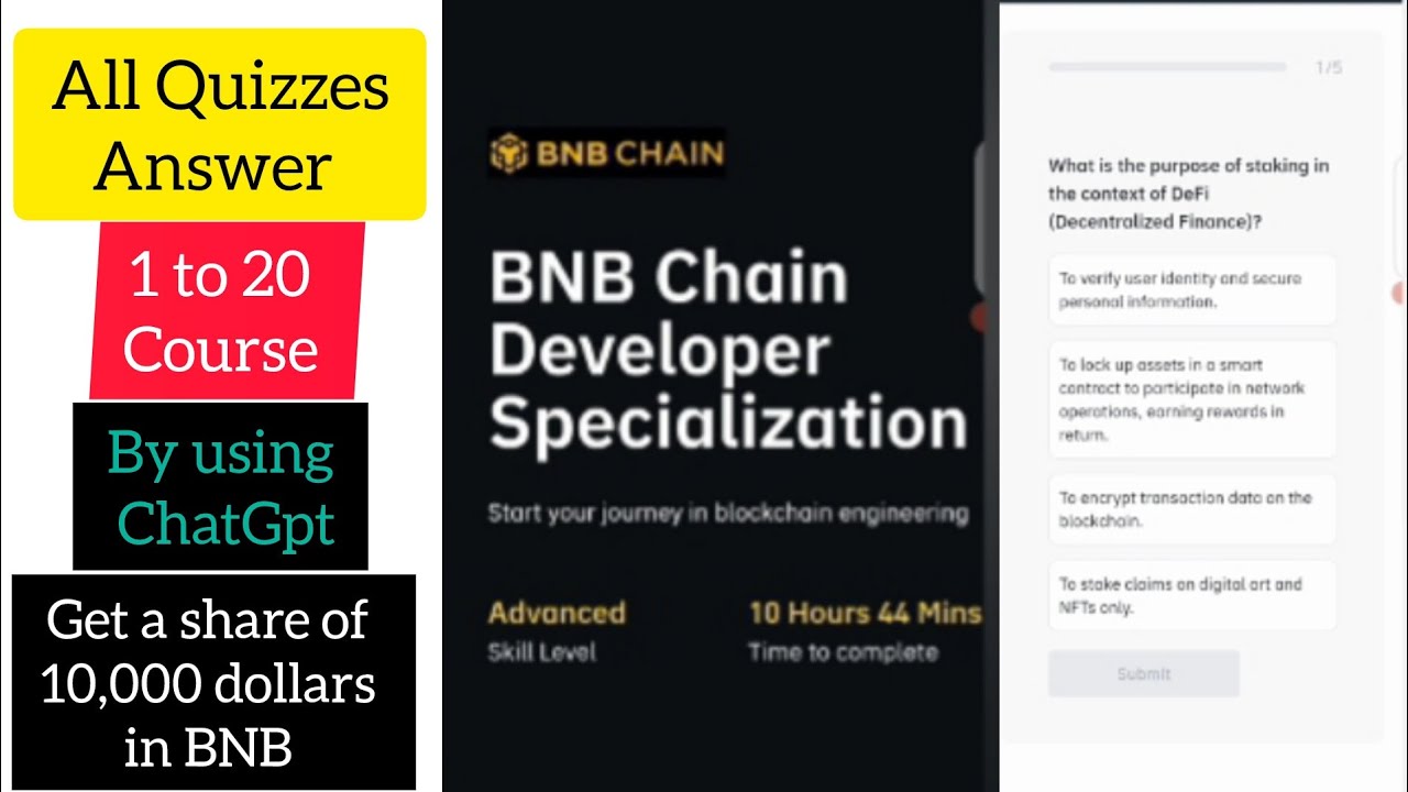 All Quizzes answer of BNB chain developer specialization 1 to 20 course ...