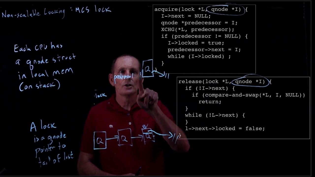 CS 134 OS—21: Non-Scalable Locking: MCS lock - YouTube