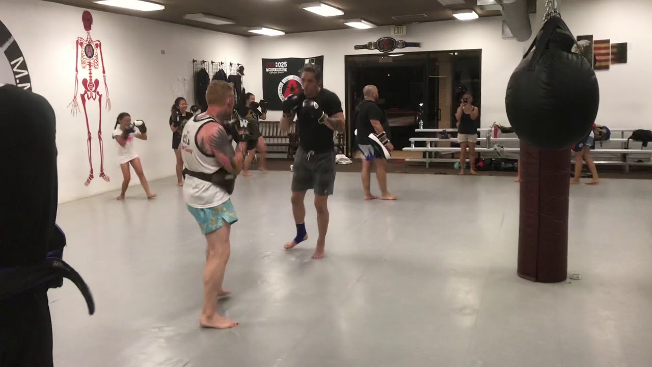 Coach CJ spar with Coach Aaron - YouTube