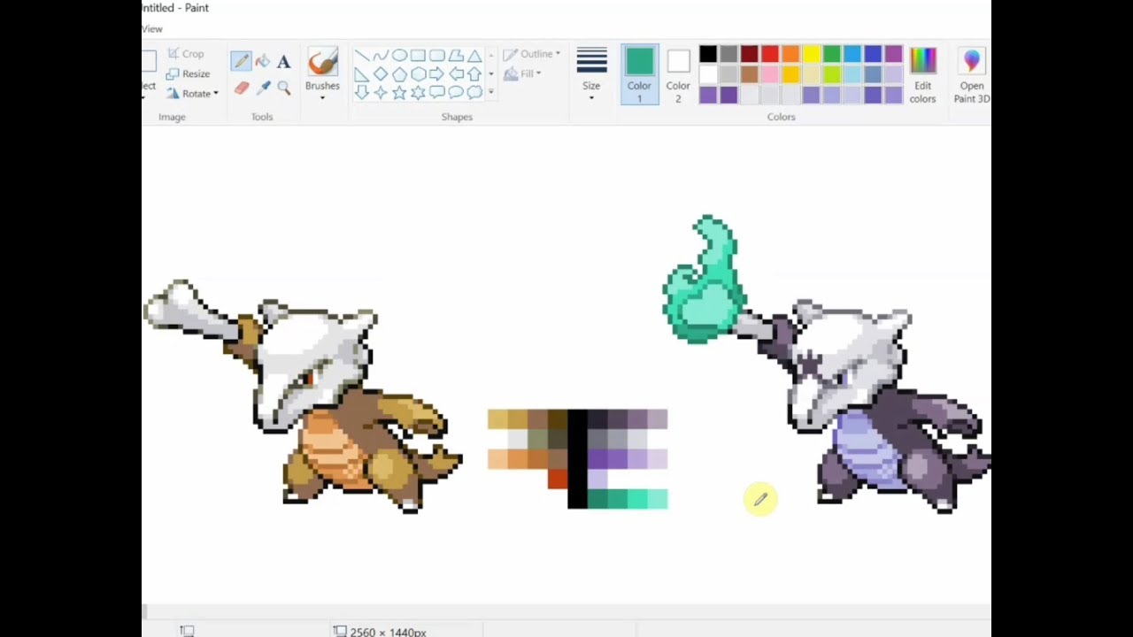 Pokemon Spriting Alolan Forms: Marowak (Requested by DarkTiger) - YouTube