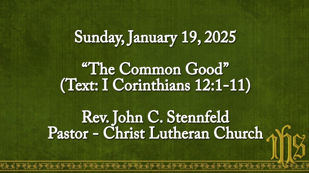 Second Sunday After The Epiphany - Sunday, January 19, 2025 - YouTube