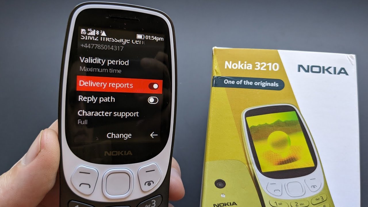 Enable SMS Message Delivery Reports on Nokia 3210 4G Phone - YouTube