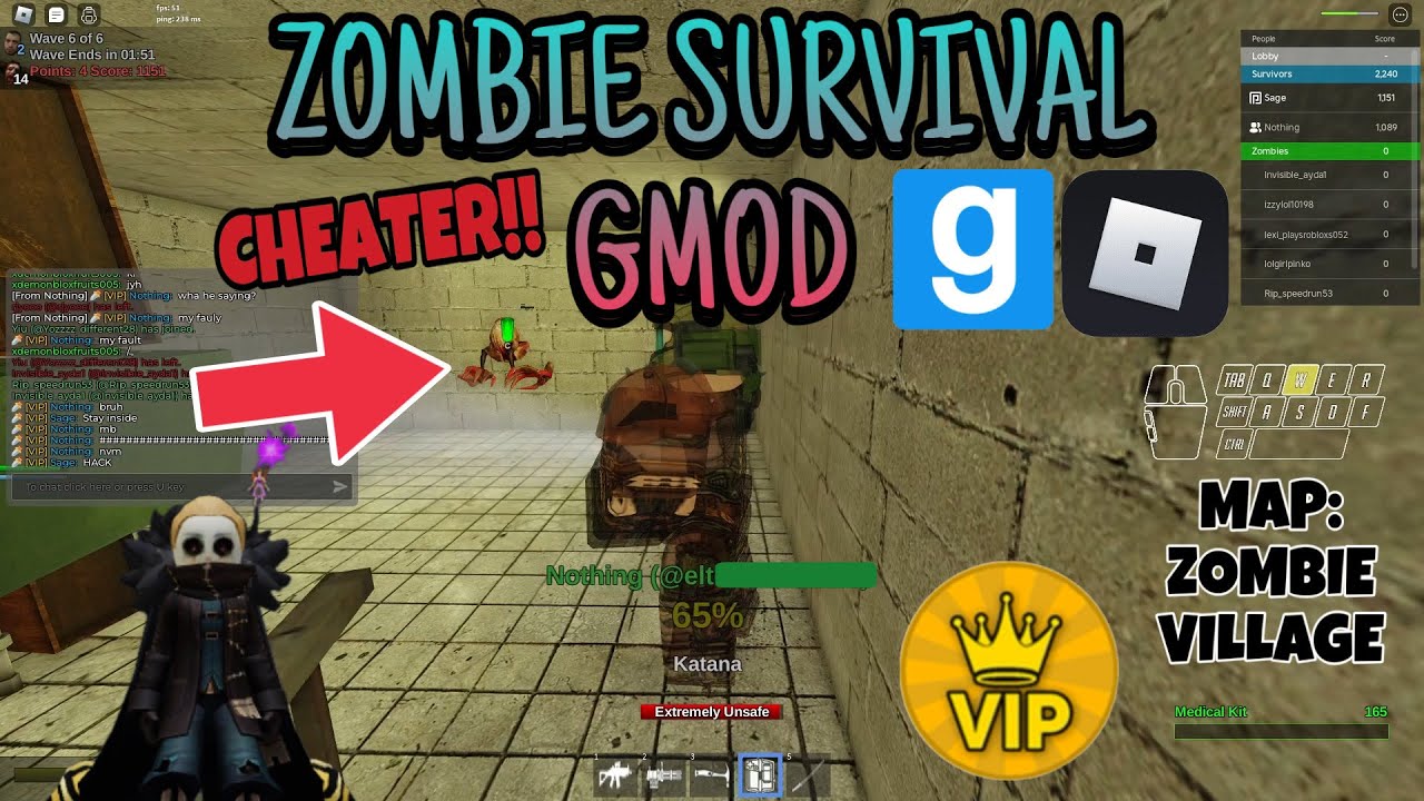 ZOMBIE SURVIVAL WIN AGAINST CHEATER - ZOMBIE VILLAGE MAP | Zombie ...