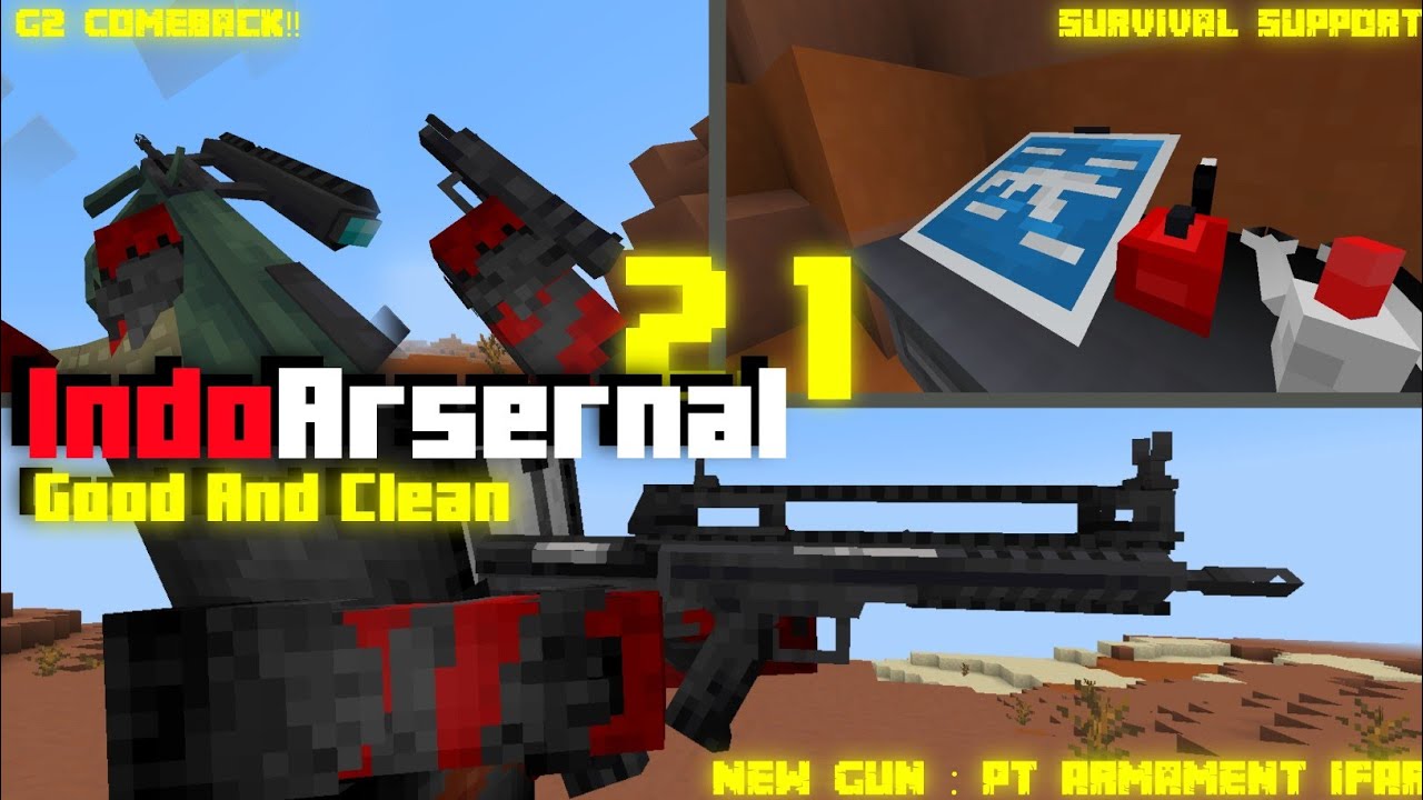 IndoArsernal 2.1 : Good&Clean | Minecraft Showcase Addon | 3D Guns Minecraft 1.20.30+ - YouTube