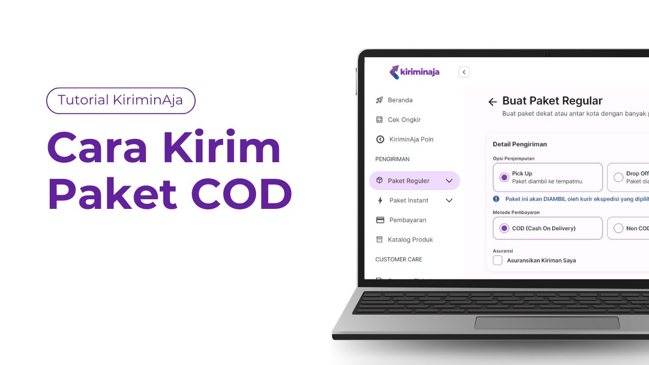 Cara Kirim Paket COD via Dashboard KiriminAja - Tutorial KiriminAja ...